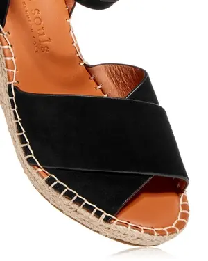 KENNETH COLE Charli Espadrille Wedge Sandals - Black