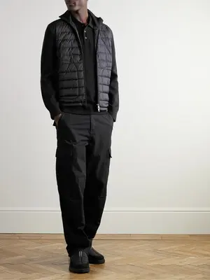 Moncler Logo-appliquéd Striped Cotton-piqué Polo Shirt - Black