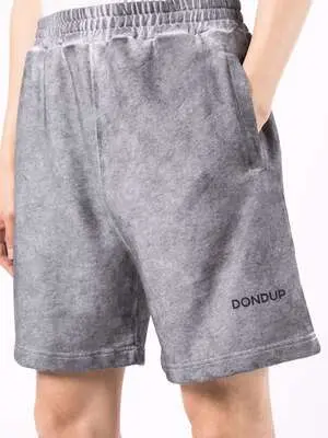 DONDUP Logo-print Cotton Track Shorts - Grey