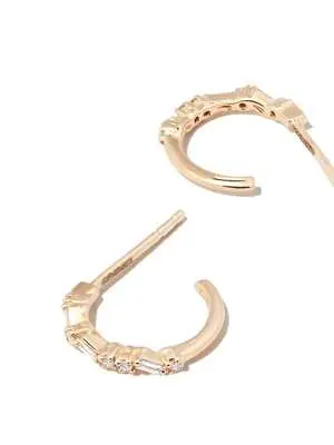 SUZANNE KALAN 18kt Yellow Diamond Hoop Earrings