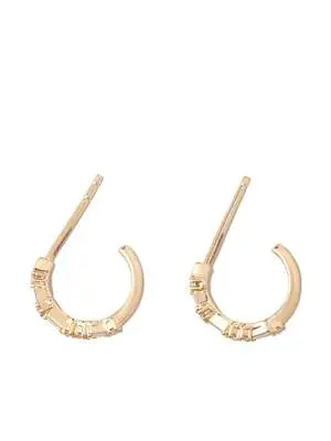 SUZANNE KALAN 18kt Yellow Diamond Hoop Earrings