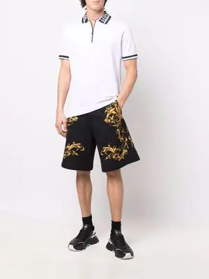 Versace Baroque Pattern-print Shorts - Black