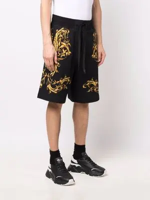 Versace Baroque Pattern-print Shorts - Black
