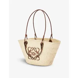 Loewe Anagram Iraca Palm And Leather Basket Bag