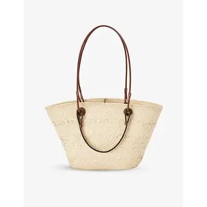 Loewe Anagram Iraca Palm And Leather Basket Bag