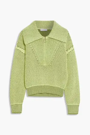 Simkhai Open-knit Cotton-blend Sweater Size
