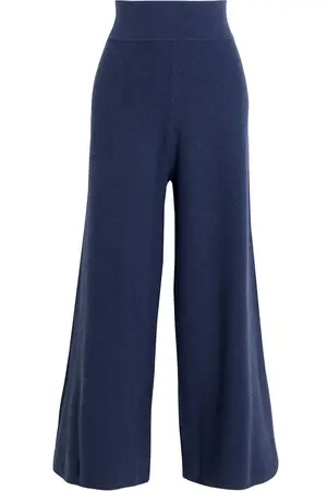 Veronica Beard Veronica Beard Norita Cropped Stretchknit Wide-Leg Pants - Navy