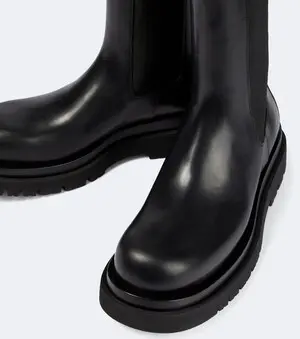 Bottega Veneta Lug Leather Ankle Boots