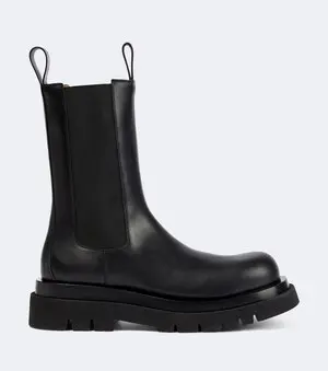 Bottega Veneta Lug Leather Ankle Boots
