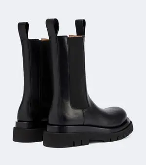 Bottega Veneta Lug Leather Ankle Boots