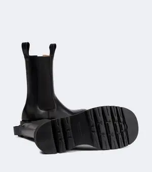 Bottega Veneta Lug Leather Ankle Boots