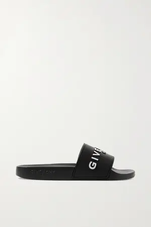 Givenchy Logo Rubber Slides - Black
