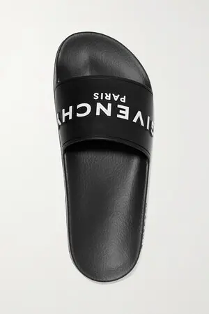 Givenchy Logo Rubber Slides - Black