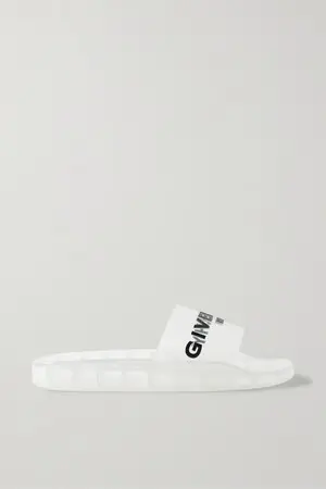 Givenchy Logo Rubber Slides - Neutrals