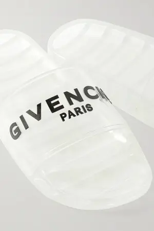 Givenchy Logo Rubber Slides - Neutrals
