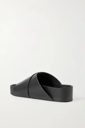 ST. AGNI Leather Platform Slides