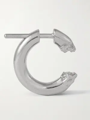 MARIA BLACK Terra 14mm Rhodium-plated Single Hoop Earring