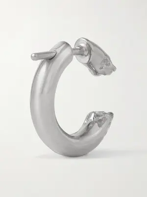 MARIA BLACK Terra 14mm Rhodium-plated Single Hoop Earring