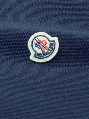 Moncler Logo-appliquéd Striped Cotton-piqué Polo Shirt - Blue