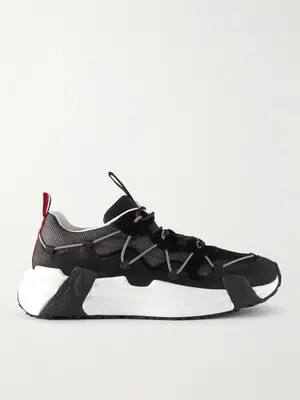 Moncler Compassor Nubuck And Suede Sneakers - Black