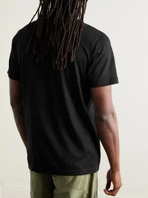 Moncler Logo-appliquéd Shell-trimmed Cotton-jersey T-shirt