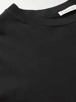 Moncler Logo-appliquéd Shell-trimmed Cotton-jersey T-shirt