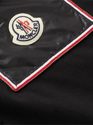 Moncler Logo-appliquéd Shell-trimmed Cotton-jersey T-shirt