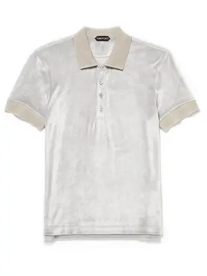 TOM FORD Slim-fit Modal-blend Velour Polo Shirt