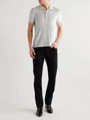 TOM FORD Slim-fit Modal-blend Velour Polo Shirt