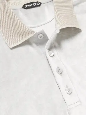 TOM FORD Slim-fit Modal-blend Velour Polo Shirt