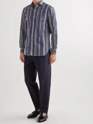 DOPPIAA Aantero Striped Cotton-poplin Shirt