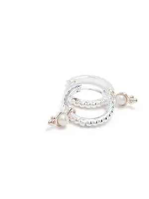 DOWER & HALL Dotty Pearl Charm Hoop Earrings