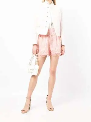 Shiatzy Chen Art Deco Lace Shorts - Pink