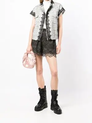 Shiatzy Chen Art-deco Lace Shorts