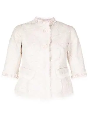 Shiatzy Chen Bead-embellished Tweed Jacket Pink