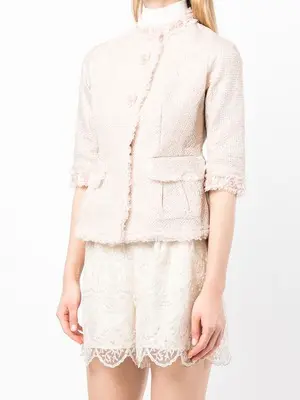 Shiatzy Chen Bead-embellished Tweed Jacket - Pink