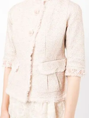 Shiatzy Chen Bead-embellished Tweed Jacket - Pink