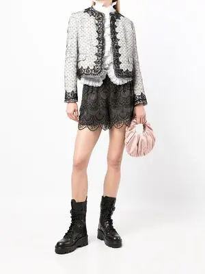 Shiatzy Chen Lace-embellished Tweed Jacket