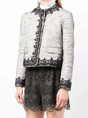 Shiatzy Chen Lace-embellished Tweed Jacket