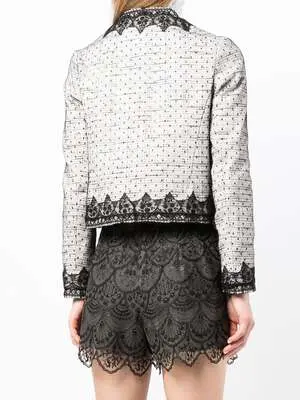 Shiatzy Chen Lace-embellished Tweed Jacket