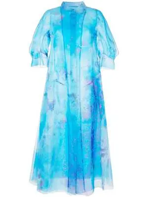Shiatzy Chen Printed Silk Midi Dress