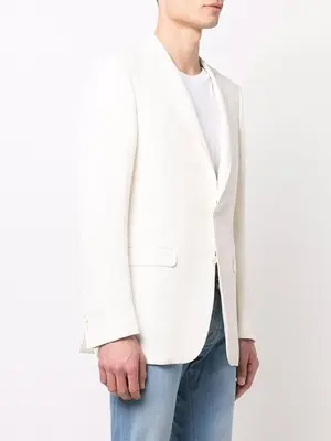 Canali Single-breasted Linen-silk Blazer - White