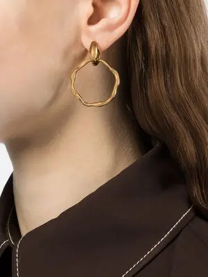 DOWER & HALL Plated Polo Story Hoop Earrings