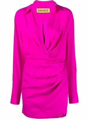 Gauge81 Naha Draped Silk Mini Dress - Pink