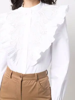 Alberta Ferretti Ruffle Lace Shirt