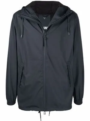 Rains Drawstring Hooded Jacket - Blue