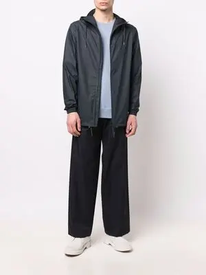 Rains Drawstring Hooded Jacket - Blue