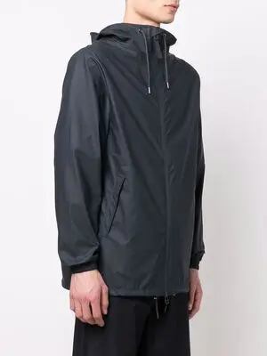 Rains Drawstring Hooded Jacket - Blue