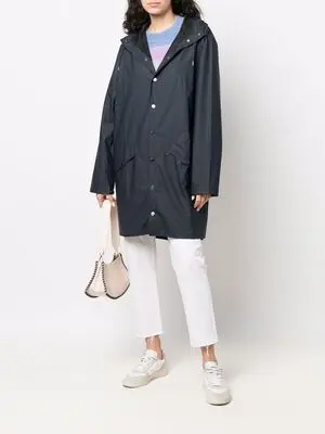 Rains Drawstring Hood Raincoat - Blue