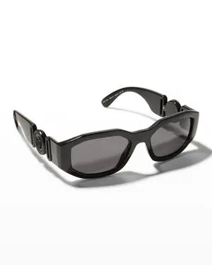 Versace Men & Apos;s Geometric Propionate Sunglasses Dark Grey